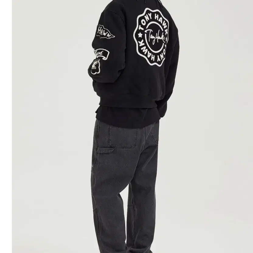 Tony Hawk Wool Appliqué Varsity Jacket - Black, Size L | eBay
